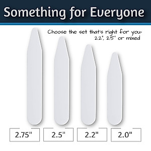 100 Plastic Collar Stays for Men's Dress Shirts - Plastic Dress Shirt Collar Inserts- Plastic Collar Stays for Men (2.5")