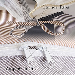 Alanzimo Cotton Duvet Cover Set King Size, 100% Natural Cotton Geometric Print Duvet Cover Soft Breathable 3 Piece Bedding Set for All Seasons(1 King Comforter Cover + 2 Pillowcases)