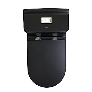 WinZo WZ5080B Modern One Piece Toilet Dual Flush 1.28 GPF Comfortable Elongated Taller Bowl Height 12” Rough-in, Matte Black