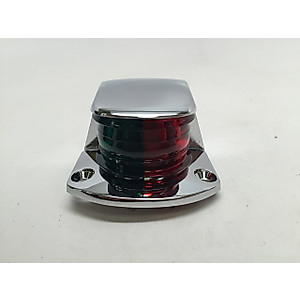 MARINE BOAT NAVIGATION RED GREEN CHROME PLATED HOUSING BI-COLOR BOW LIGHT BULB