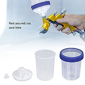Aqur2020 Paint Spray Cup, Paint Spray Cups Plastic Spray Jug Sealing for Commercial Coatings Paint Accessories 350ml