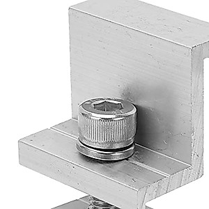 10PCS Solar End Clamp Solar Panel Mounting Z Brackets Aluminum Alloy Pressing Block PV Panel Rail End Grounding Clamps for RVs Trailers Boats Yachts Wall (40mm)