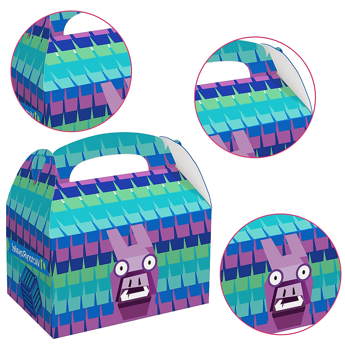 Video Game Llama Goodie Bags,16 Pcs Party Boxes for Battle Gamers Birthday Party Supplies Decorations Favors