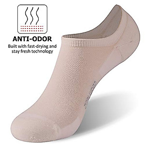 Golf Socks, ZEALWOOD Low Cut Wool Running Socks Womens Mens Hiking Socks Women Men Moisture Wicking Merino Wool Socks No Show Socks Mens Ankle Wool Athletic Socks Gifts for Women 3 Pairs Cream M