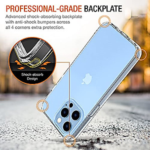 Trianium Case Compatible with iPhone 13 Pro Max 2021 (6.7 inch), Clarium Series Protective TPU Hybrid Cushion Rigid Cover Clear