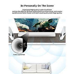 VIVIDSTORM- Projector Screen Portable Folding Stand Floor Rising Movie Screen Sound Transparent Perforated All White Screen Compatible with Ordinary Projector,VWSDSTPWA120H