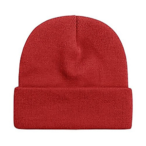 12 Pack Winter Beanie Hats for Men Women, Warm Cozy Knitted Cuffed Skull Cap, Wholesale