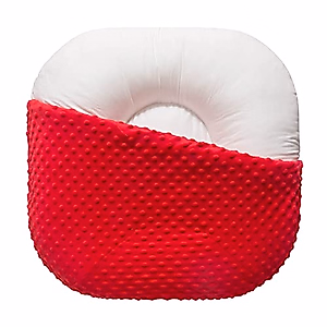 Newborn Baby Lounger with Super Soft Premium Minky Dot Baby Lounger Cover, 25 x 25 x 9/6 inches Infant Floor Seat, Newborn Essentials, Ultra Comfortable, Safe for Babies (Tomato)