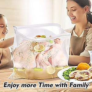 WRAPOK Turkey Brining Bags Double Zipper Heavy Duty Liner, BPA Free, Extra Large 22 x 26 Inch, Hold up to 35 Pounds - 3 Pack