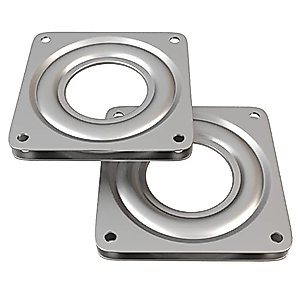 Lazy Susan Rotating Turntable Bearing Hardware 2.8-Inch Square Ball Bearing Swivel Plates Heavy-Duty Steel 200-lb Load Capacity, 5/16-Inch Thick, 2-Pack