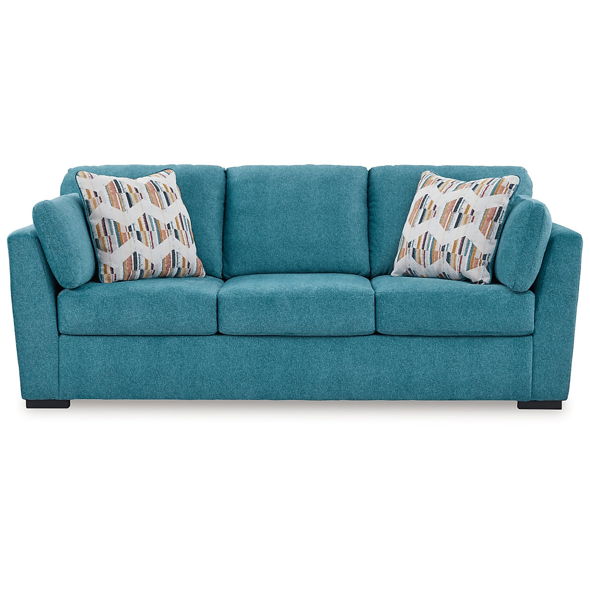 Signature Design by Ashley Keerwick Scandinavian Sofa with 4 Toss Pillows, Blue