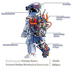 JMBricklayer Space Astronaut Building Sets for Teen Boys Girls Adult 70102, Flexible Space Toys, Cool Collectible Build and Display Spaceman Model with Display Stand, Christmas Birthday Gifts