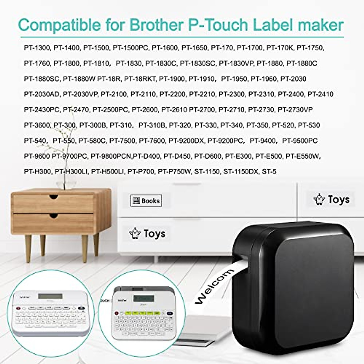 NineLeaf 1 Pack Compatible for Brother P-Touch TZe-M941 TZeM941 TZ-M941 TZM941 Black on Matte Silver Laminated Label Tape 18mm Work with PT-D400 PT-D600 PT-P710BT Label Maker 0.7 inch 3/4'' x 26.2ft