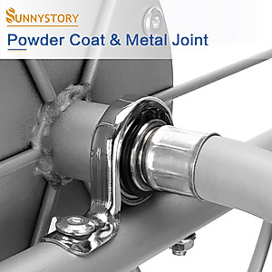 SUNNYSTORY All Metal Garden Hose Reel Cart with Metal Hose Guide System, Holds 150 Feet of 5/8 Inch Hose Cart with Solid Tires for Garden, Yard, Lawn