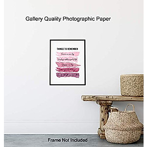 Positive Inspirational Quotes Wall Decor - Uplifting Encouragement Gifts for Women, Girls, Teens, Daughter, BFF, Best Friend - Pink Motivational Wall Art Poster for Home Office, Bedroom, Bathroom