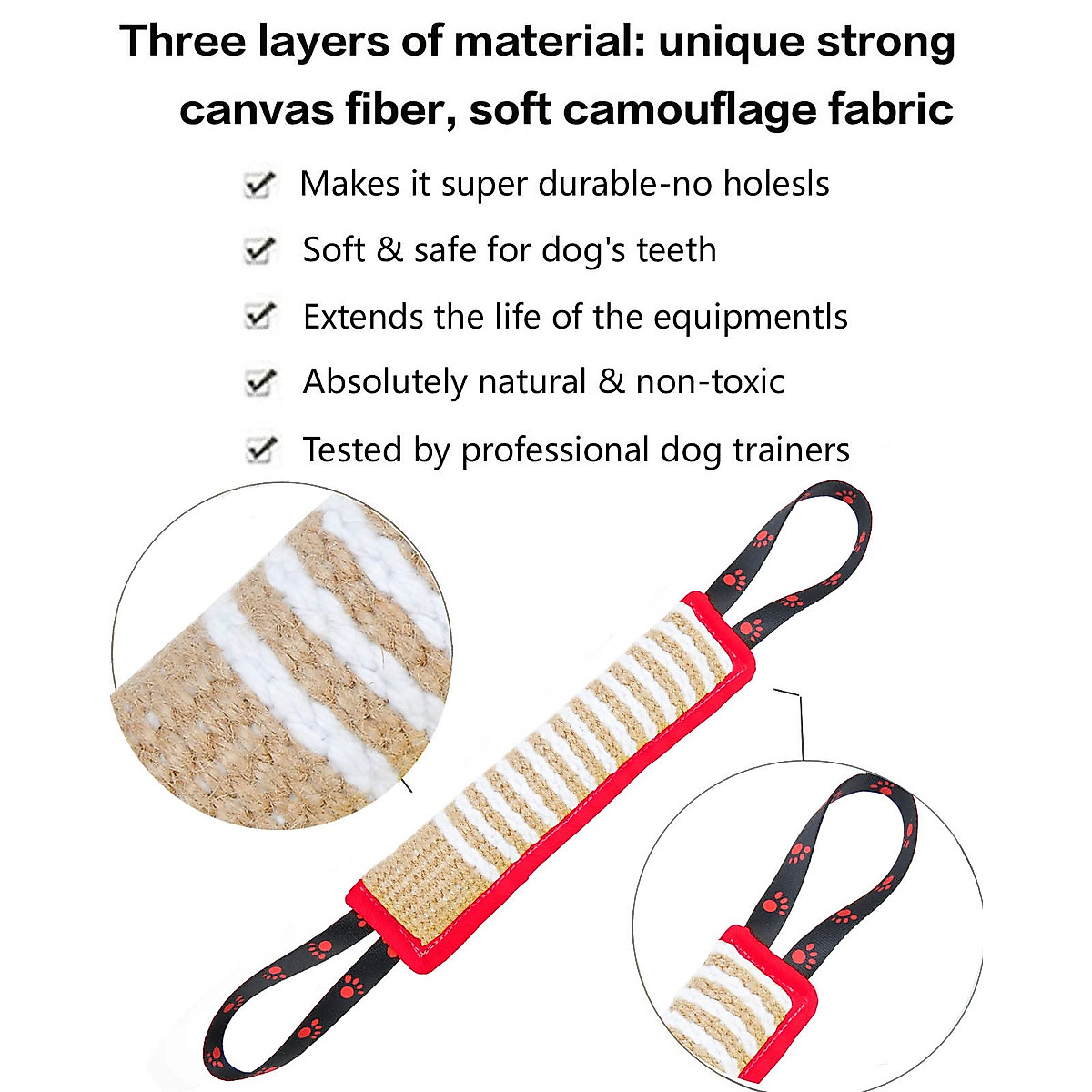 Clysoru Dog Tug Toy Dog Tough Jute Bite Pillow - Durable Training Equipment - Puppy to Large Dogs Interactive Toy.