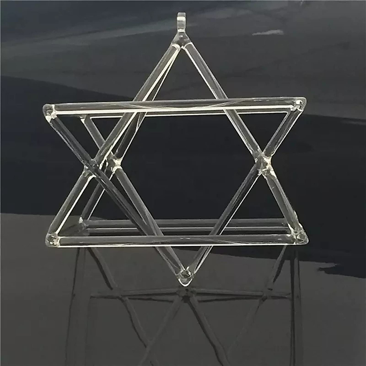 Crystal Singing Merkaba Pyramid ，with Singing Pyramid Carrying Case and Two types Crystal Singing Bowl Striker， Perfect Healing Musical Instrument (Color : Clear, Size : 7 inch)