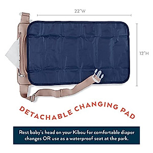 Kibou Vegan Premium Leather Fanny Pack Diaper Bag With Detachable Compact Changing Pad & Baby Wipes Storage - Wear as Belt Bag, on Waist, or Crossbody (Blush)