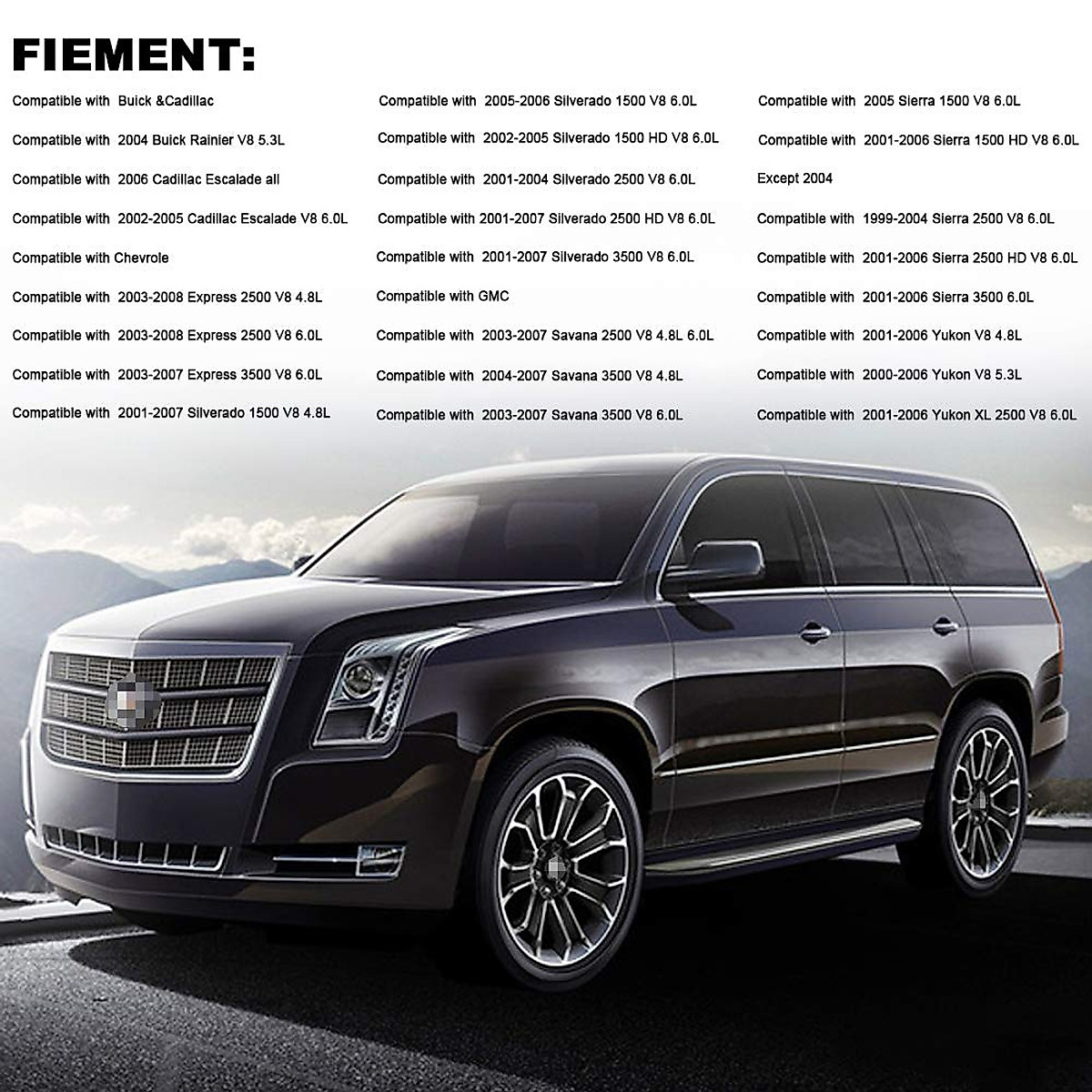 JDMON Fuel Injectors Compatible with Chevy Silverado 1500 2500 3500 Tahoe Express GMC Sierra 1500 2500 3500 Yukon Savana 4.8L 5.3L 6.0L 2001-2006 Replace 17113553 FJ315 17113698 8pcs