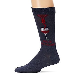 K. Bell Socks mens Food and Drink Novelty Crew Sock, Pour Decisions (Denim Heather), One Size US