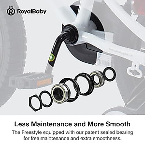 Royalbaby Freestyle Dual Handbrakes Kids Bike, 18 Inch Wheels Learning Bicycle for Beginners Boys Girls Age 5-9 Years, White