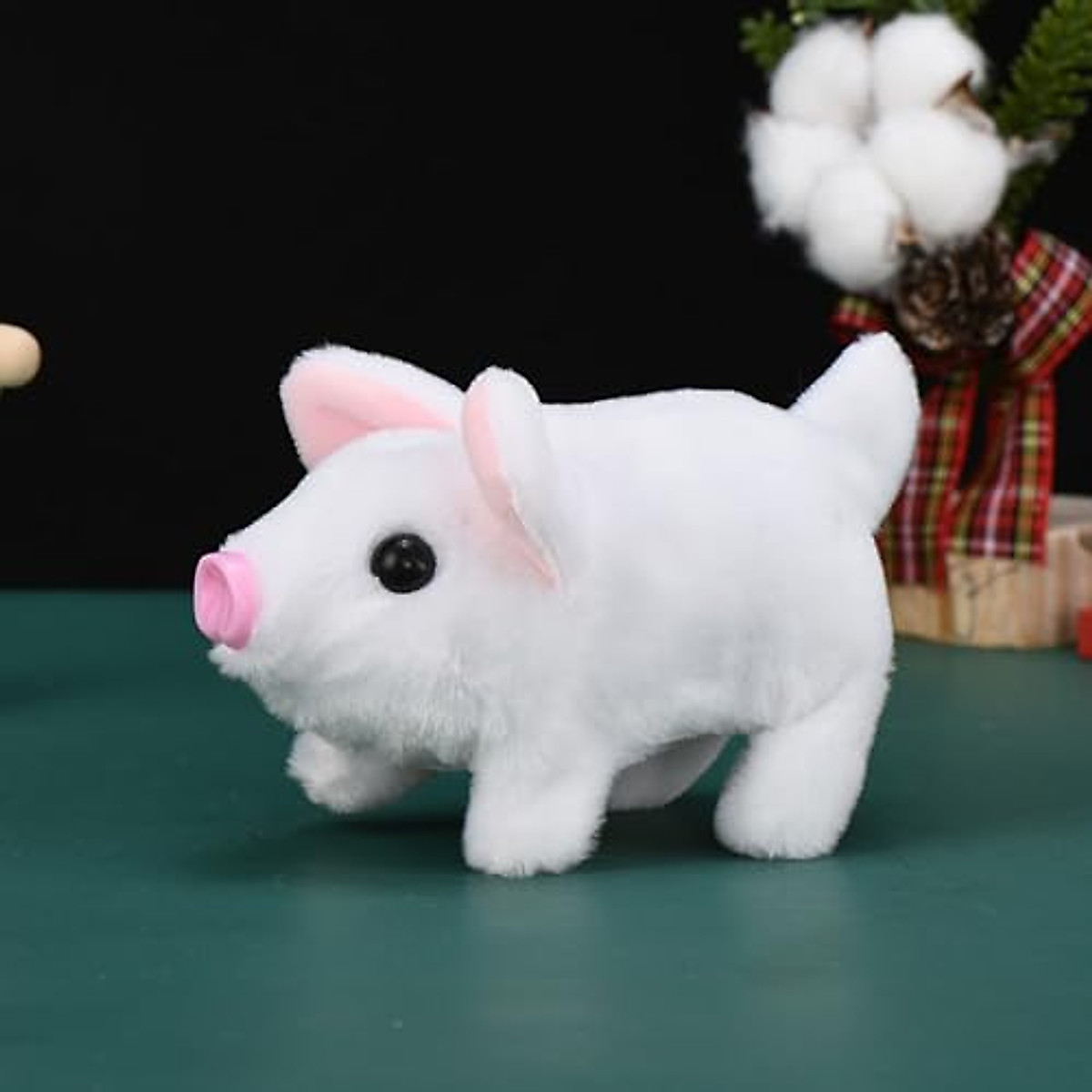 YESBAY Simulation Walking Piggy Electronic Pet Plush Toy Interactive Crawling Pig Plushies Twitch Nose Tail Wagging Stuffed Animal Doll Birthday Gift for Kids Pink