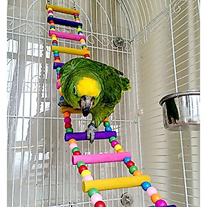 VolksRose Bird Swing Toys 10 Packs, Parrot Hammock Bell Toys Parrot Cage Toy Bird Perch with Wood Beads Hanging for Small Parakeets, Cockatiels, Conures, Budgie, Macaws, Parrots, Mynah, Love Birds