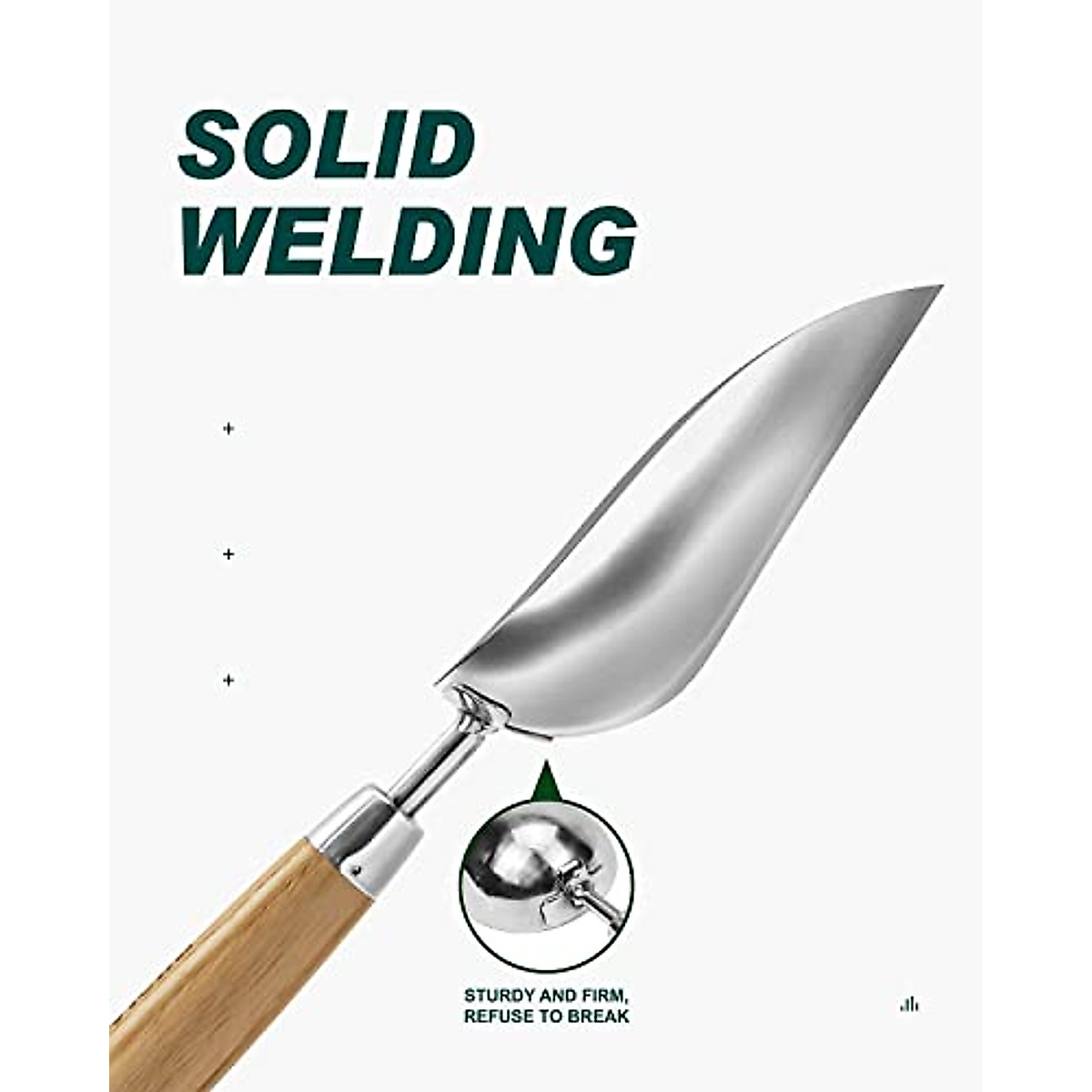 Soil Scoop Garden Tool Garden Dirt Scooper Hand Shovel for Planting Gardening Composting Potting Transplanting Filling Bird Feeders Stainless Steel Bonsai Soil Scoop Plant Shovel with Hardwood Handle