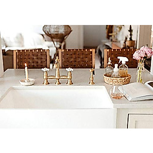 Kingston Brass KS7277PXBS English Country 8" Bridge Kitchen Faucet with Sprayer, Brushed Brass