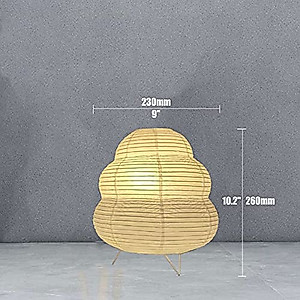 White Rice Paper Lamp - Paper Lantern Lamp Handmade Paper Table Lamp Bedside Table Lamp Modern Paper Desk Lamp Simple Design Home Decor for Nightstand, Living Room, Dorm, Office Soft Light