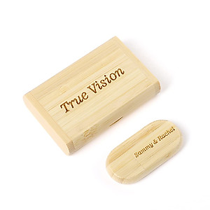 RXFSP Customize Personalised Laser Engraved Solid Wooden USB Flash Drive USB Box Wedding Photo Memory Storage Disk,Wedding ceremony,Company customization,Personal gift (2G, bamboo)