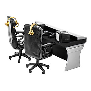 Ultimate Black Commentator Table Playset for Wrestling Action Figures