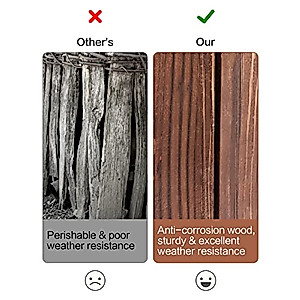 Garden Wooden Fence - Wood Garden Edging Border Anti-Corrosive Wood Landscape Border Edging with a Pair of Gloves for Gardens Lawns Balconies Courtyards Planting Fences - 7.9in × 3.9ft