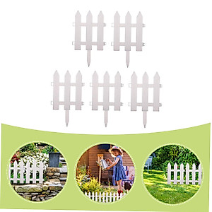 IFANLANDOR 5 Sets The Fence Fencing for Yard Privacy Screen Outdoor Garden Fencing Landscape Fence Landscape Border Picket Fence Garden Patio Fence Panel Christmas Small Fence White Plastic