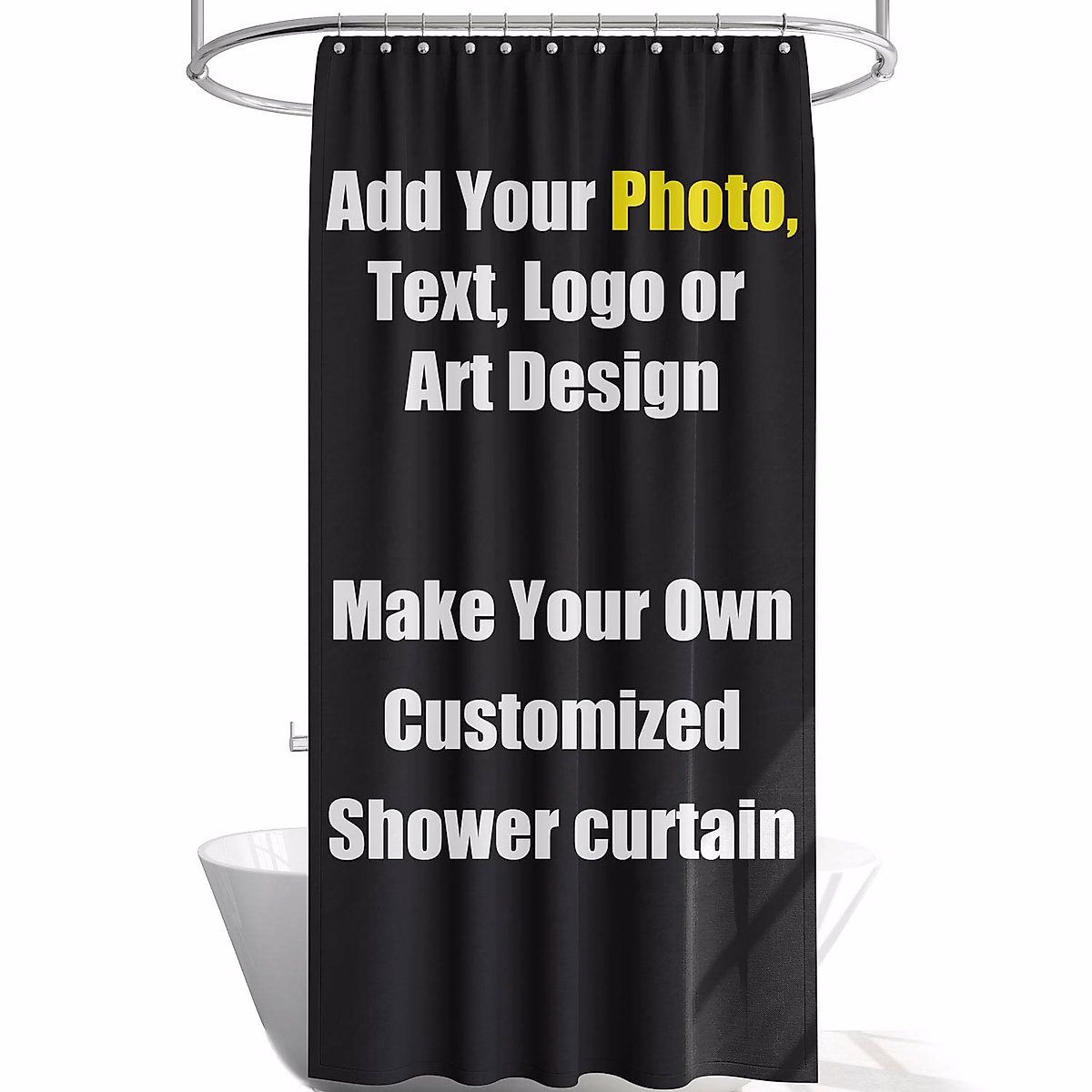 Leif George Professional Custom Shower Curtain, Photograph, Image, Backdrop, Text, Logo, Add Your Own Designs Photo (72x72)