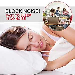 Ururtm Sleeping Headphones Earphones, Soft Comfortable Silicone Noise Isolating Earbuds with Mic Earplugs for Nighttime, Insomnia, Travel, Sport, Meditation & Relaxation (White)