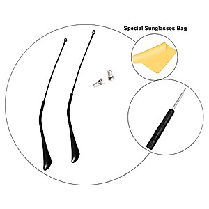 Replacement Temple Tips Temple Arms for Ray-Ban Aviator RB3025 3025 Sunglasses Repair Kit，Bonus Screws/Screwdriver/Sunglasses Bag-Black