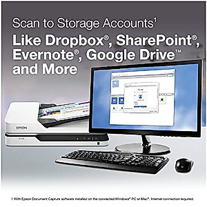 Epson DS-1630 Document Scanner: 25ppm, TWAIN & ISIS Drivers, 3-Year Warranty with Next Business Day Replacement