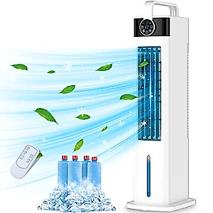 Portable Air Conditioners, Evaporative Air Cooler & Air Conditioner for Room w/3 Speeds & Cooling Mode, 52° Oscillation, 12H Timer, Remote, Portable AC Swamp Cooler for Room Home Office
