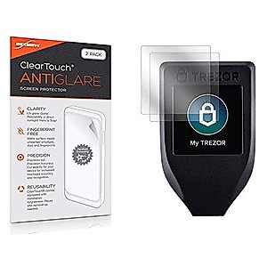 BoxWave Screen Protector Compatible with Trezor Model T - ClearTouch Anti-Glare (2-Pack), Anti-Fingerprint Matte Film Skin for Trezor Model T