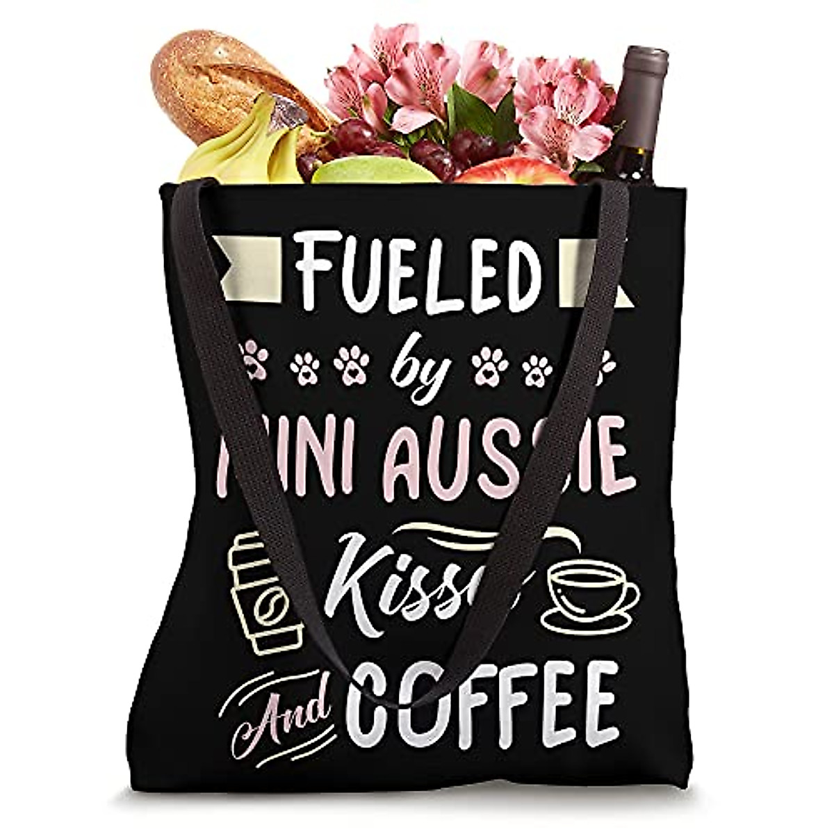 Mini Aussie Mom Australian Shepherd Dog Coffee Lover Tote Bag