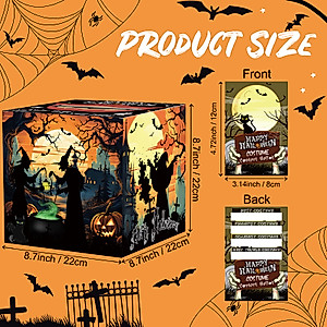 Halloween Costume Contest Ballot Card Box, 50 Ballot Voting Cards, Cast Votes for Your Favorite Costumes, Decorative Halloween Card Box for Game, Party, Home, Work, School, Bar Costume Parties Decor