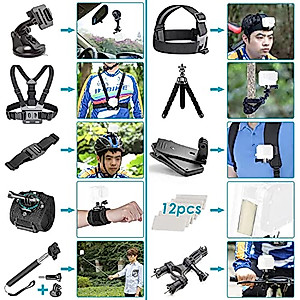 NEEWER 50 in 1 Action Camera Accessory Kit Compatible with GoPro Hero 11 10 9 8 7 6 5 4 GoPro Max GoPro Fusion Insta360 DJI Osmo Action Action 2 AKASO, and more