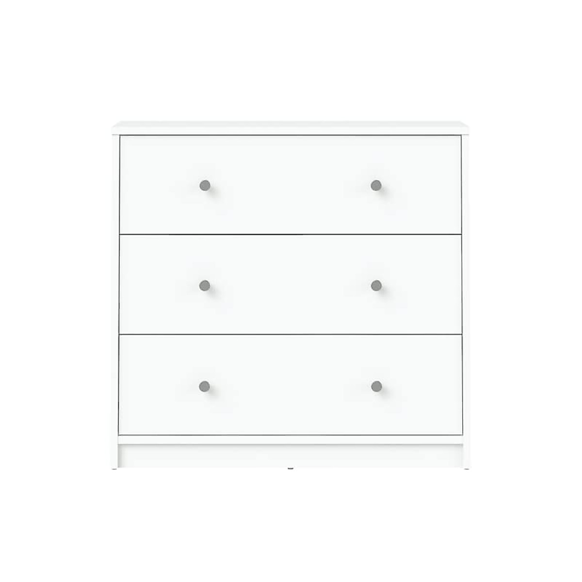 Pemberly Row Contemporary 3 Drawer Chest Dresser in White
