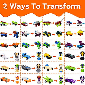 NMKS 72 Pcs Easter Egg Fillers with Transformer Toys Inside, Toys for Ages 5-7 4-8 8-13 Easter Basket Stuffers Fillers with Glow In the Dark Sticks Party Activities Games Supplies Gifts for Kids