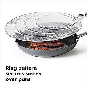 OXO Good Grips Stainless Steel Splatter Screen with Folding Handle, Silver