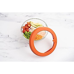 Replacement Lids for Glass Storage Containers by Food Huggers | Silicone & Glass Lids that Don’t Crack | Fits Most Round Container Brands & Bowls | 100% Plastic Free (1 Lid (Medium), Terracotta)