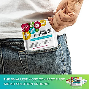 3 x Portable Travel Size First Aid Kit | Perfect for Home, Office, Car, School, Business, Travel, Hiking, Hunting, and Outdoors | Individually Wrapped (Under The Sea/Unicorns/Dinosaurs)