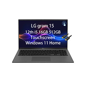 LG Gram 15 15Z90Q 15.6" FHD Touchscreen (12th Gen Intel i5-1240P, 16GB DDR5 RAM, 512GB SSD, 12-Core Beat i7-1165G7) 21Hrs Battery, Ultra Thin Business Laptop, Wi-Fi 6E, Thunderbolt 4, Win 11 Home
