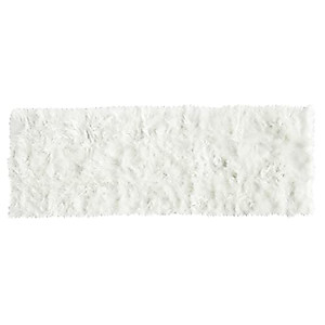 Juvale Soft Faux Sheepskin Fur Throw Rug, 2x6 Feet Shaggy Non-Slip Mat Runner (White)